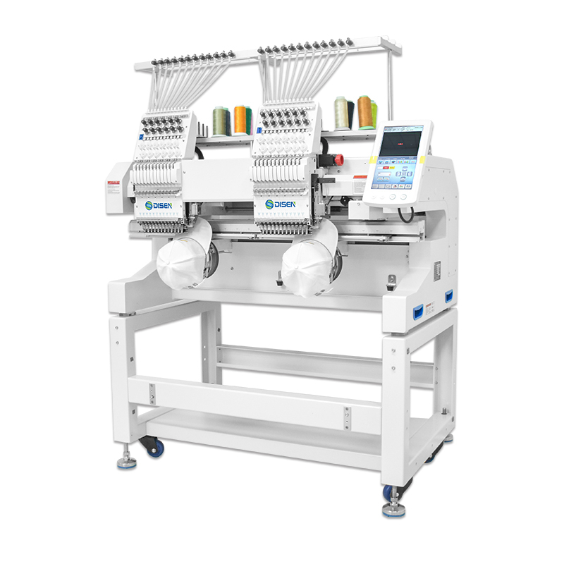Double head embroidery machine with 12 needles computerized embroidery ...